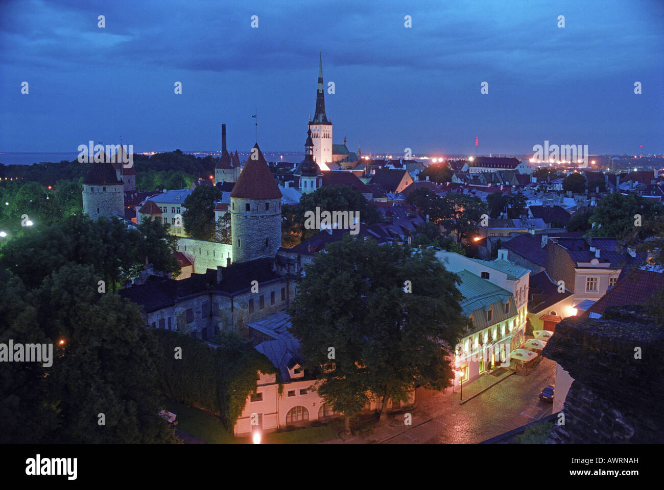 The Old Town in Tallinn at night, Estonia Stock Photo - Alamy