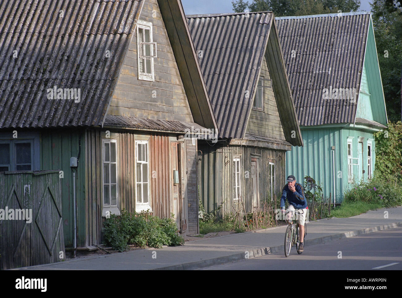 Typical Lithuanian framehouses Stock Photo - Alamy