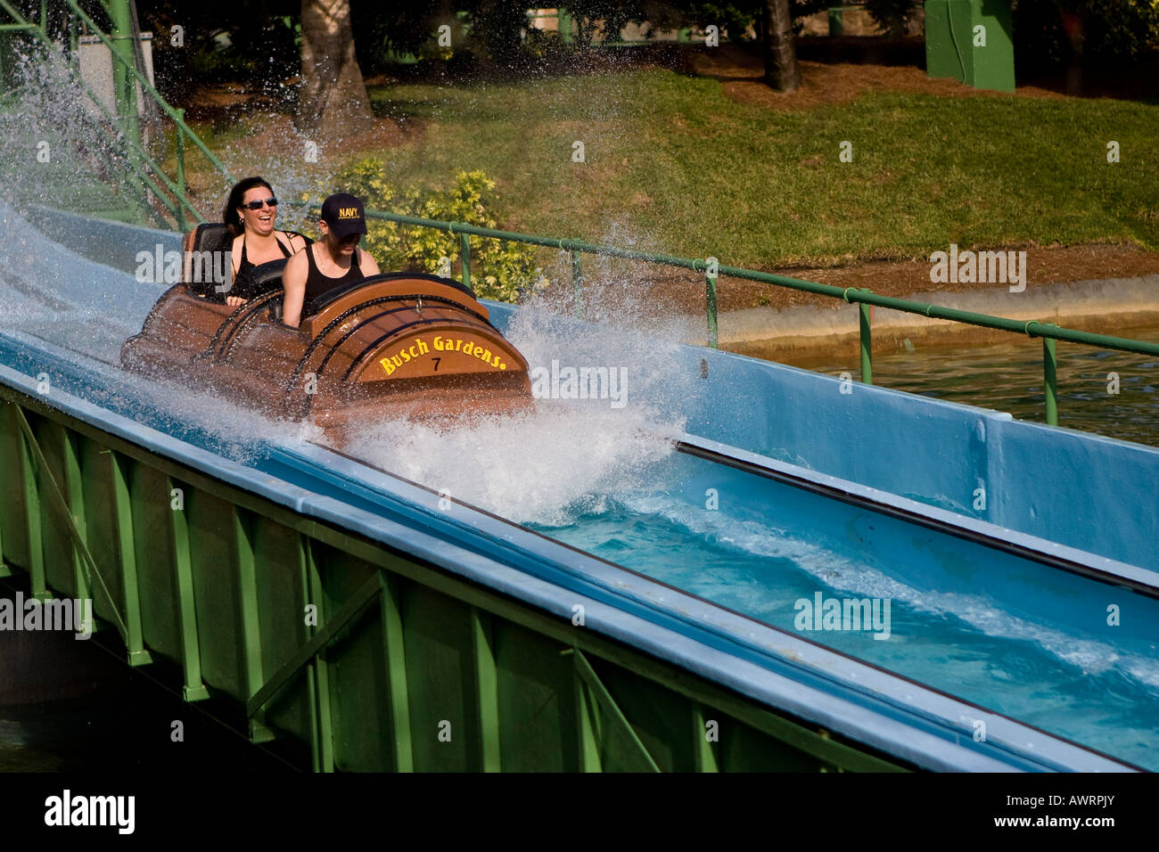 Log Flume Ride at Busch Gardens Florida USA Stock Photo - Alamy
