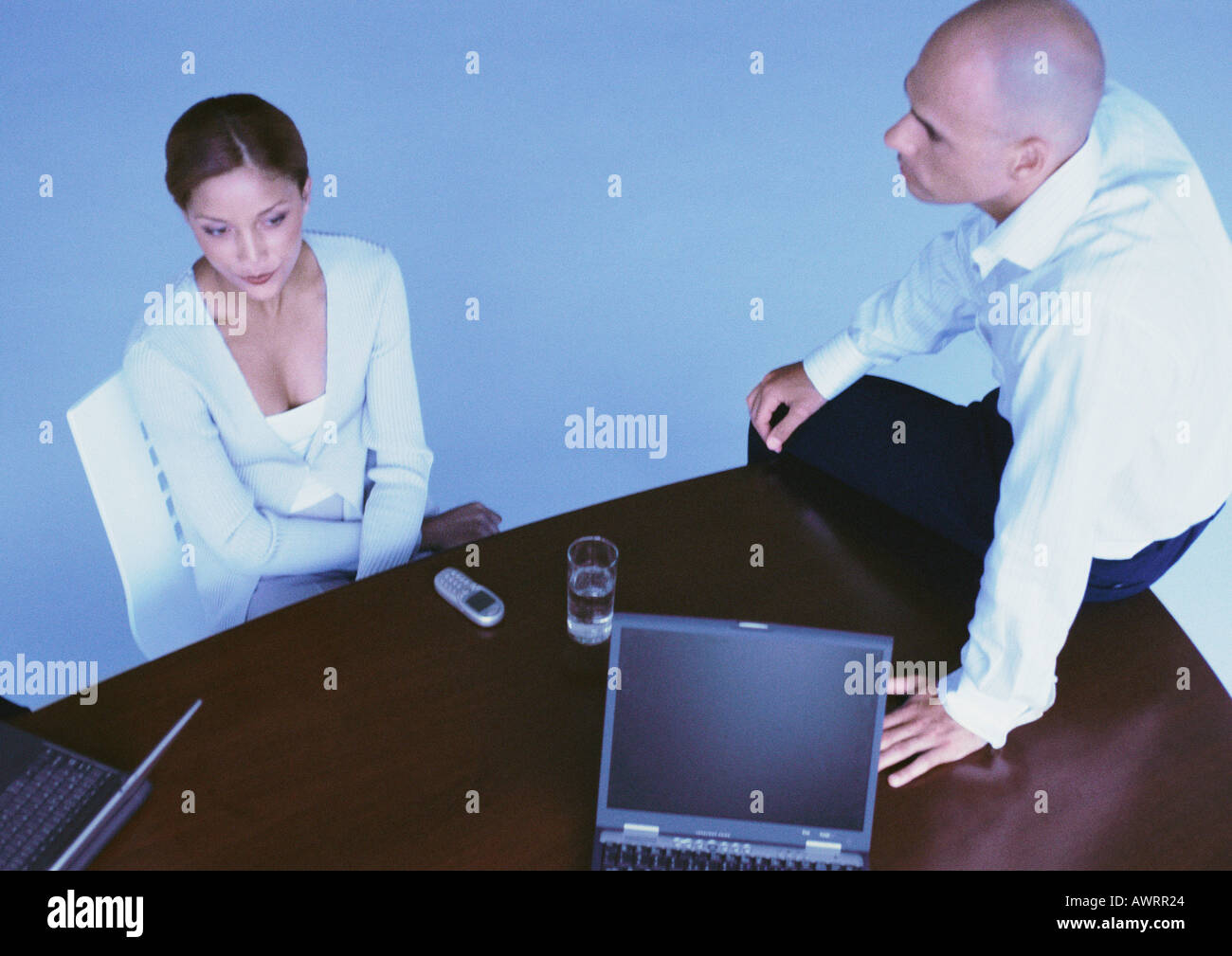 Interview desks hi-res stock photography and images - Alamy