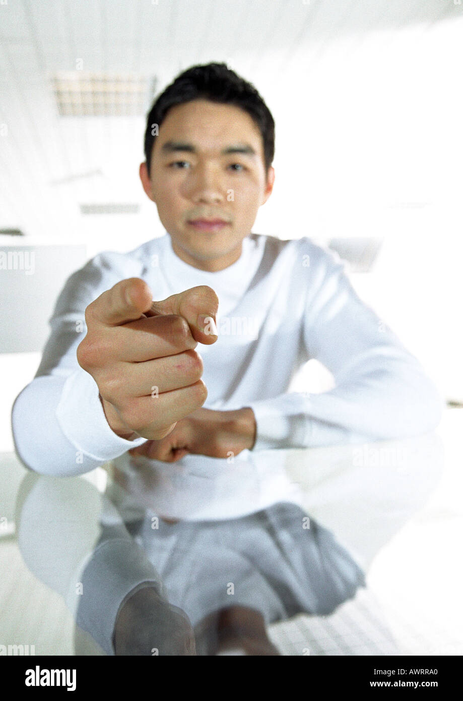 Man pointing at camera, portrait Stock Photo - Alamy
