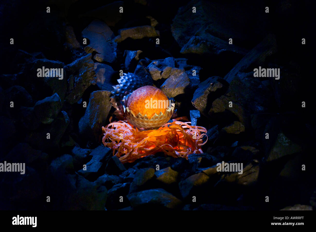 birth of a golf ball glowing elastic rocks Stock Photo - Alamy