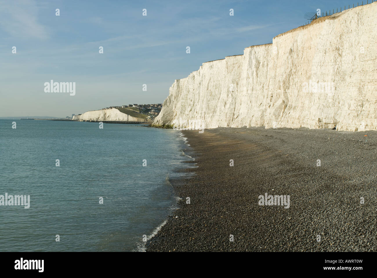 Cliffs at Telscombe, near Brighton, on the East Sussex coast, looking ...