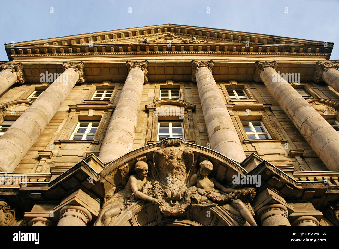 Entrance, regional council, Duesseldorf, North Rhine-Westphalia ...