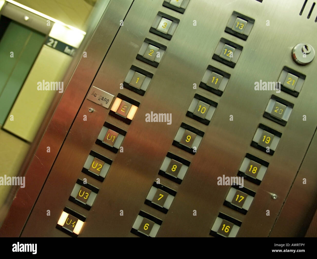Display For The Stocks In A Lift Of A Multi Storey Building Stock Photo display-for-the-stocks-in-a-lift-of-a-multi-storey-building-stock-photo