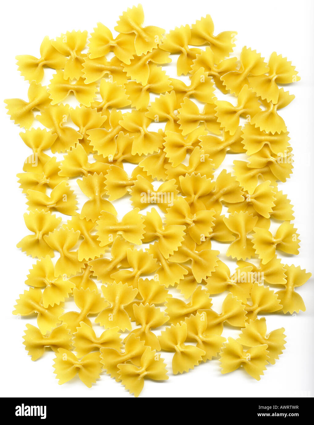 farfalle "bow tie" italian pasta on white background Stock Photo - Alamy