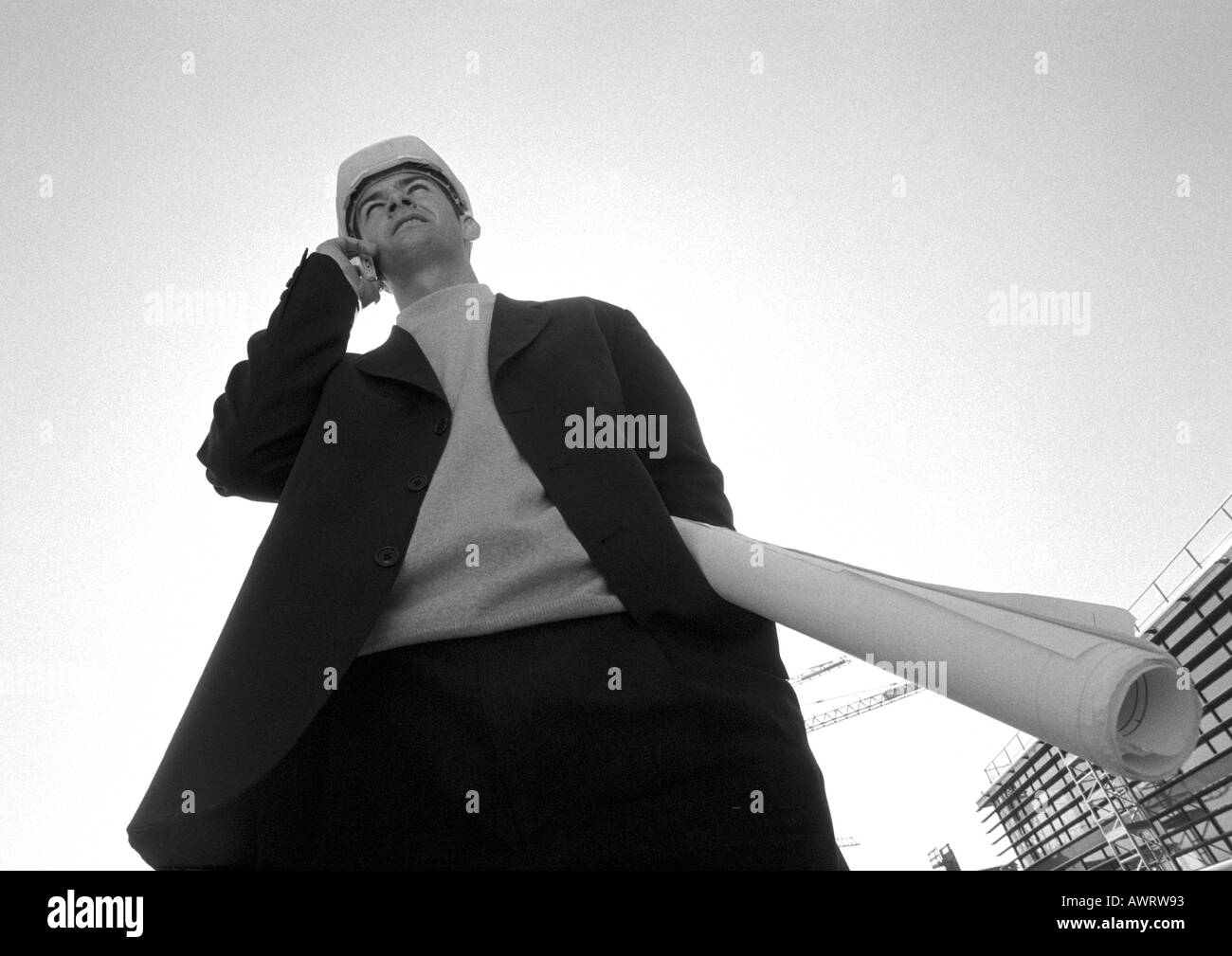 Man hard hat Black and White Stock Photos & Images - Alamy