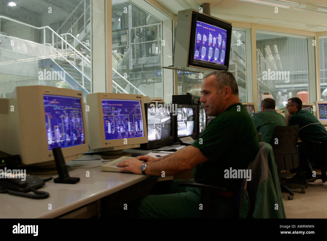 The control room for machine 3 at the Chapelle Darblay paper mill of ...