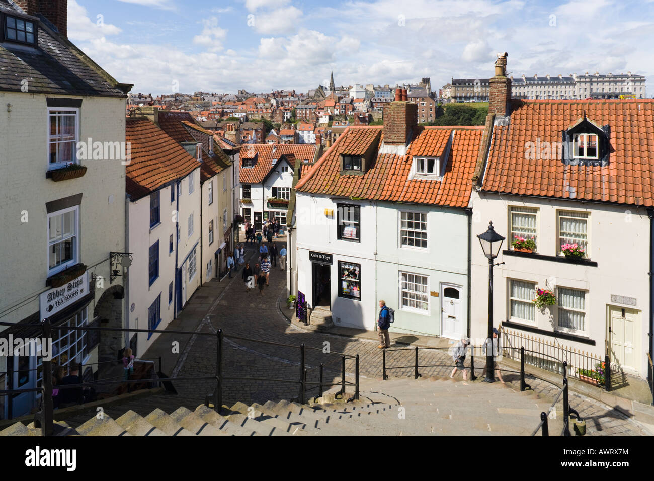 The lower end of Abbey Steps, Whitby, North Yorkshire Stock Photo - Alamy