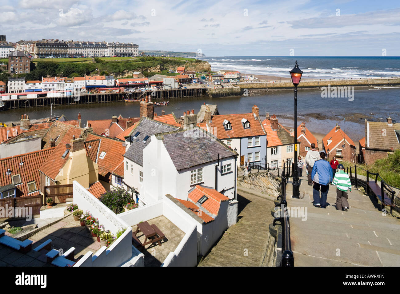 The view from Abbey Steps of Whitby, North Yorkshire Stock Photo - Alamy