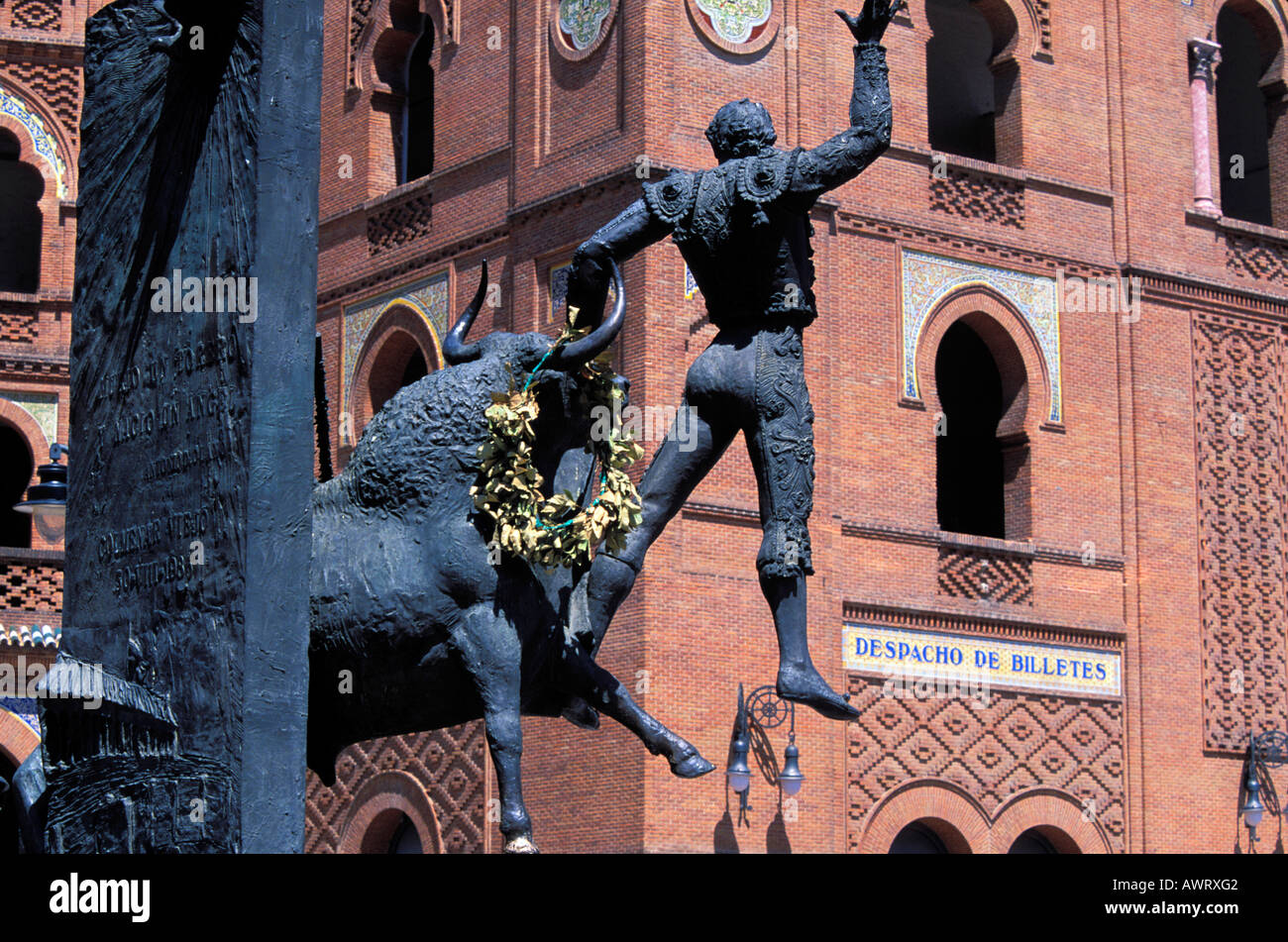 Las Ventas , Monument for a dead bullfighter , Madrid , Spain , Europe ...