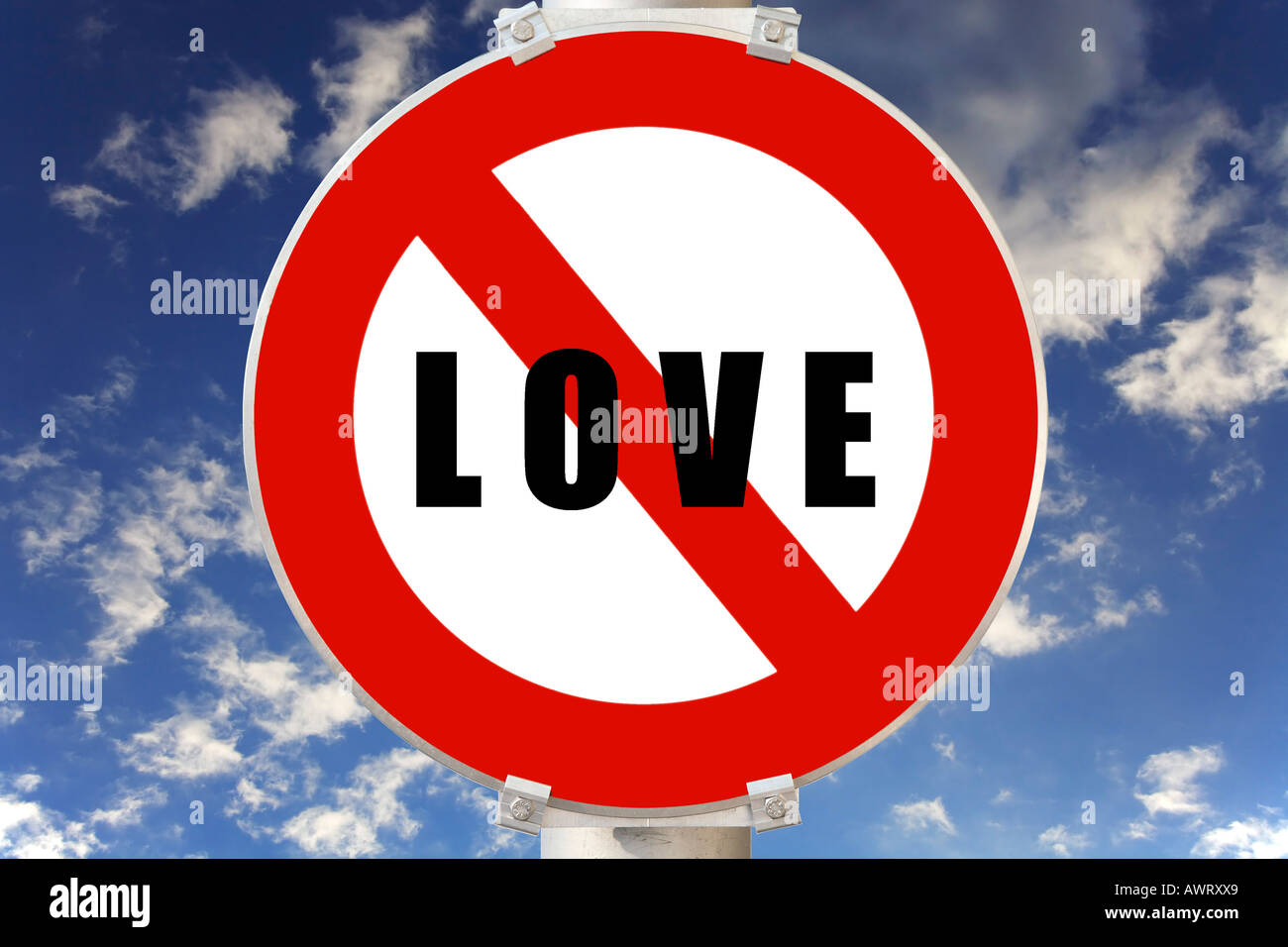Symbolic photo - prohibition sign - love Stock Photo - Alamy