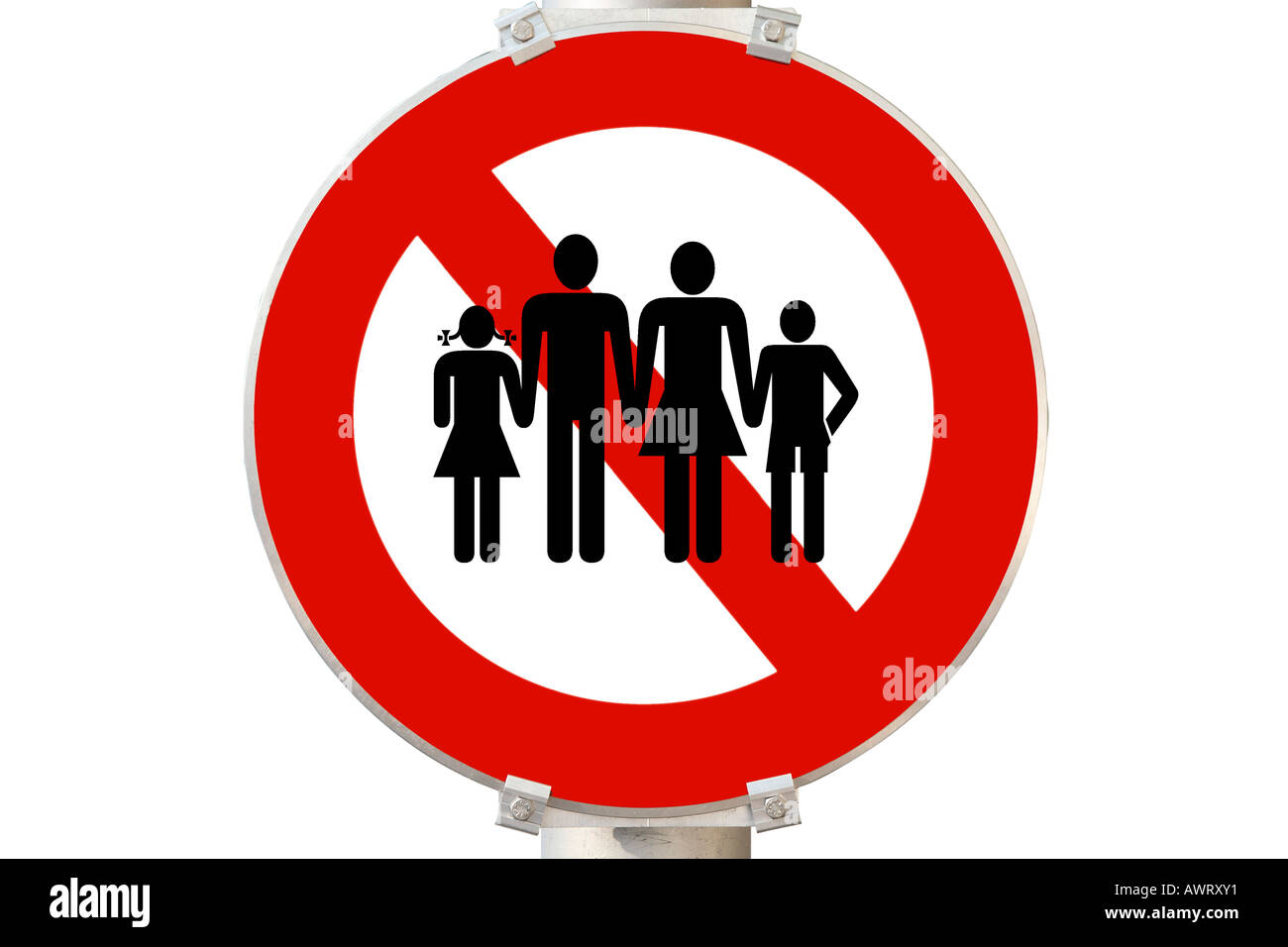 Symbolic photo - prohibition sign - family Stock Photo - Alamy