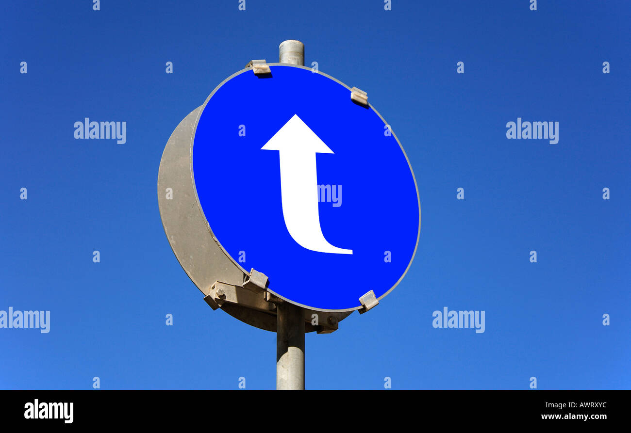 Symbolic photo - traffic sign - arrow up Stock Photo - Alamy