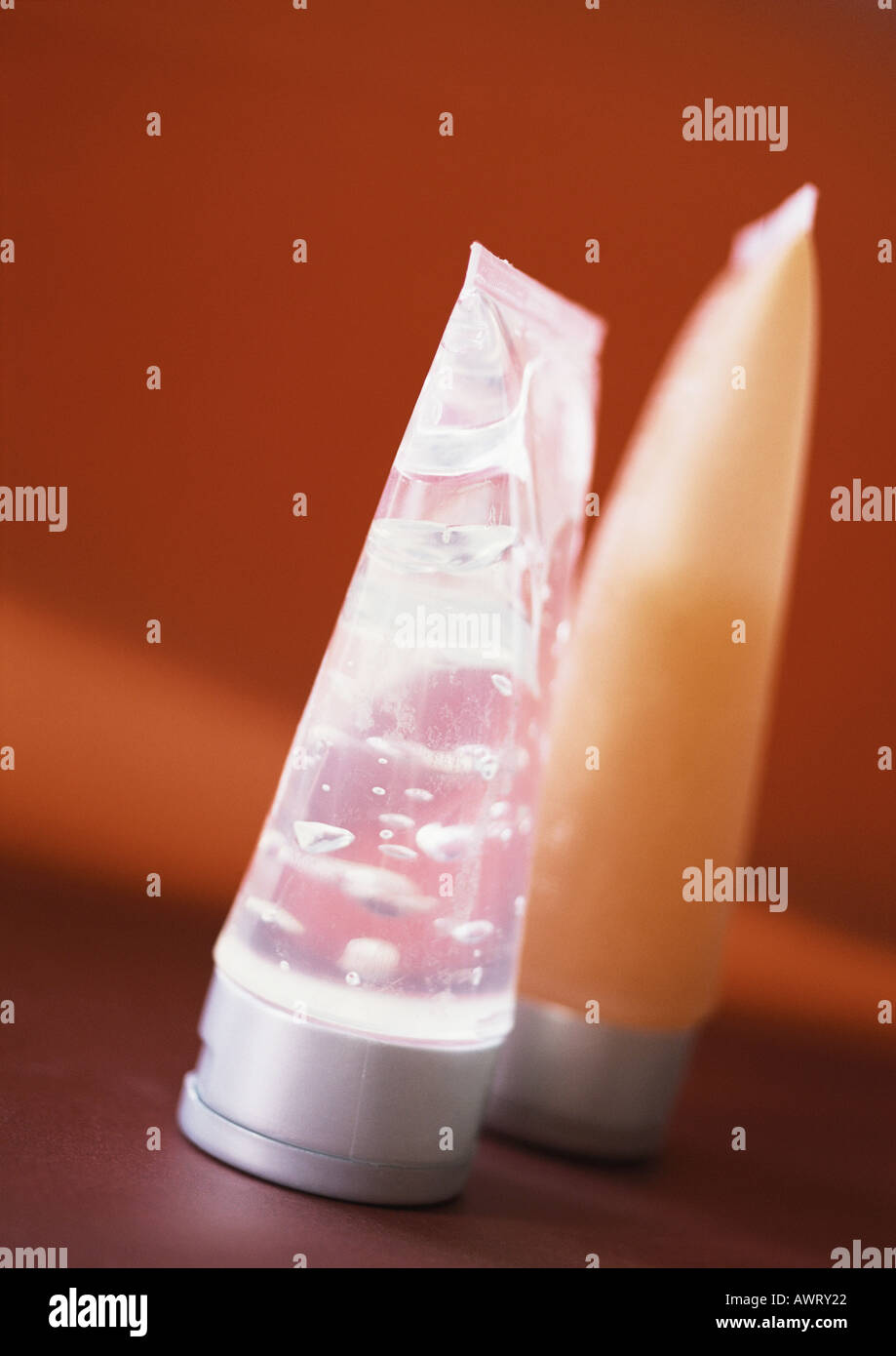 Tubes of gel, close-up Stock Photo - Alamy