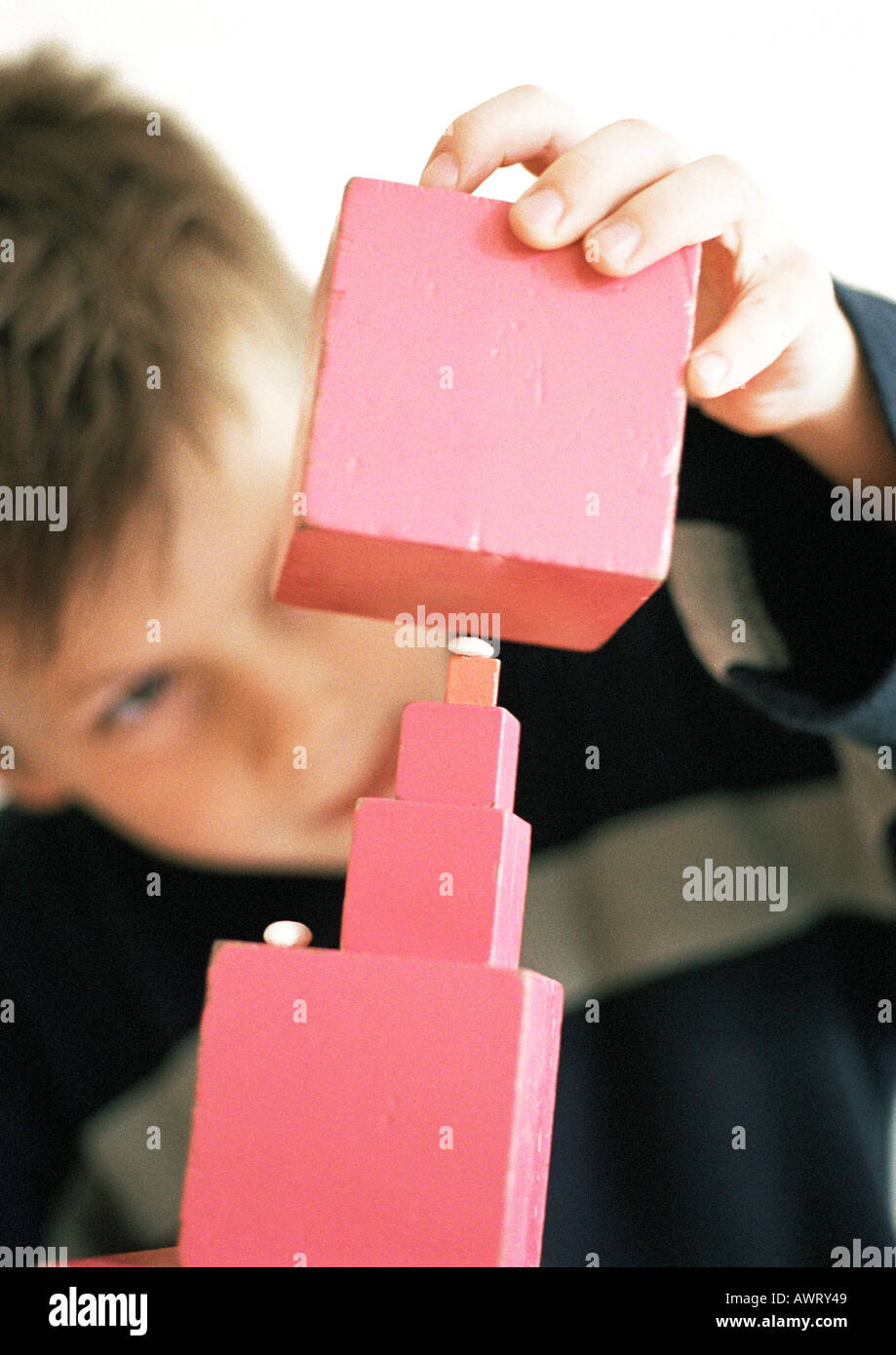 Child with blocks Stock Photo - Alamy