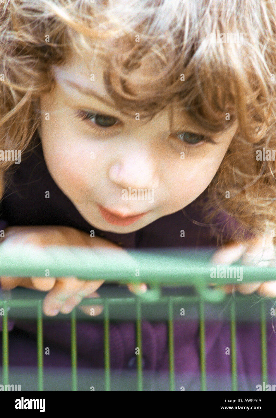 Child's face, looking down Stock Photo - Alamy