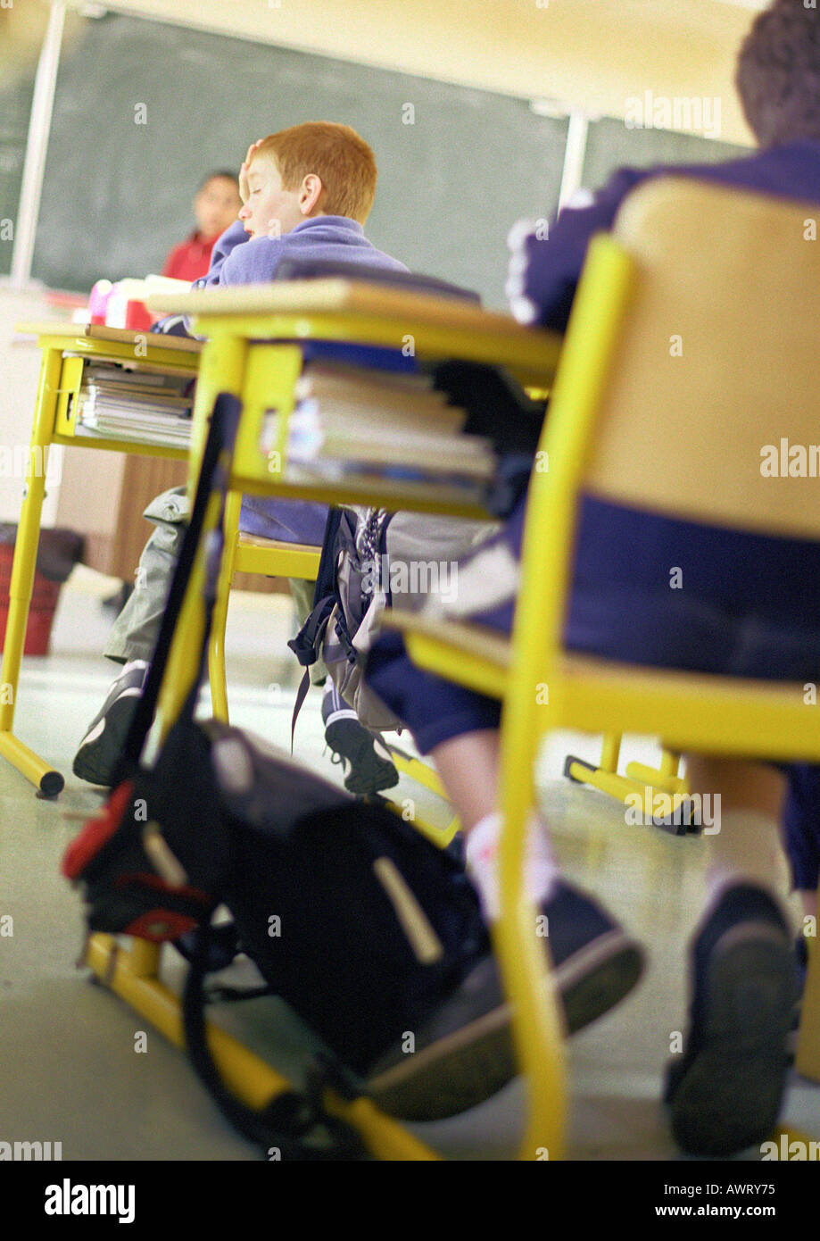 Children in classroom, rear view, low angle view Stock Photo - Alamy