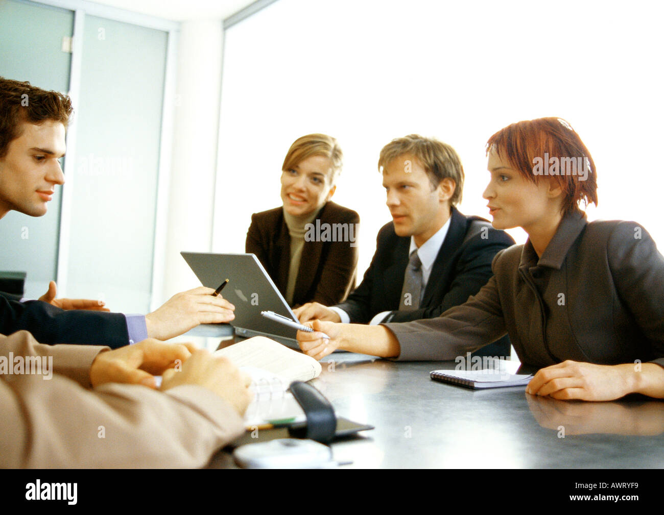 Business people working together at table Stock Photo - Alamy