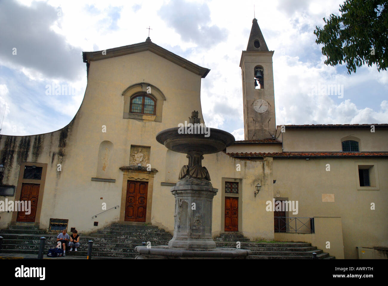 The church in Settignano on the outskirts of Florence, Tuscany, Italy ...