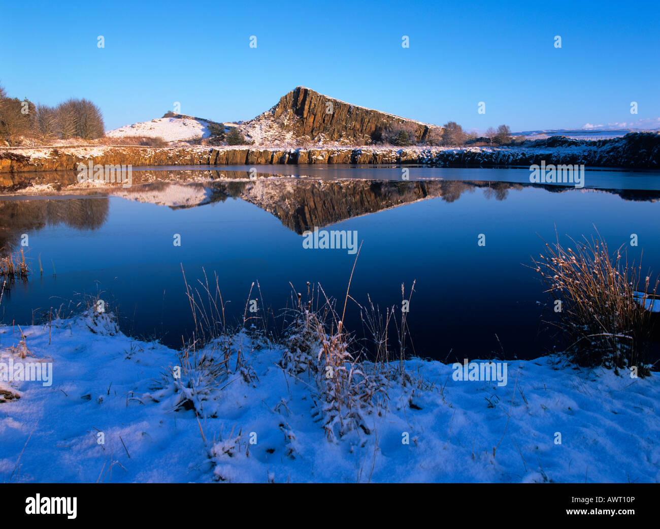 Cawfields Quarry sits on Hadrian's Wall in Northumberland National Park ...