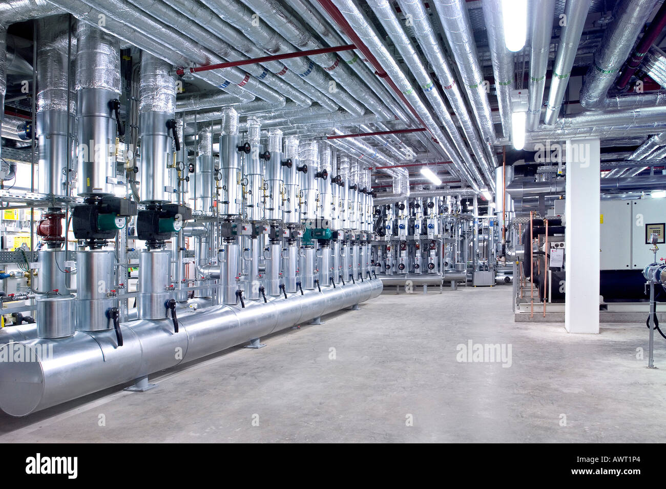 Energy gas heating center in a an office building Stock Photo - Alamy