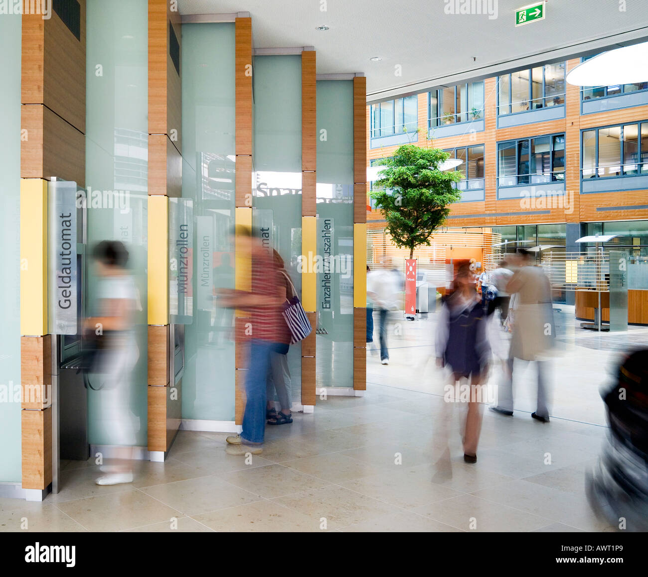 Cash terminals in a bank Stock Photo - Alamy