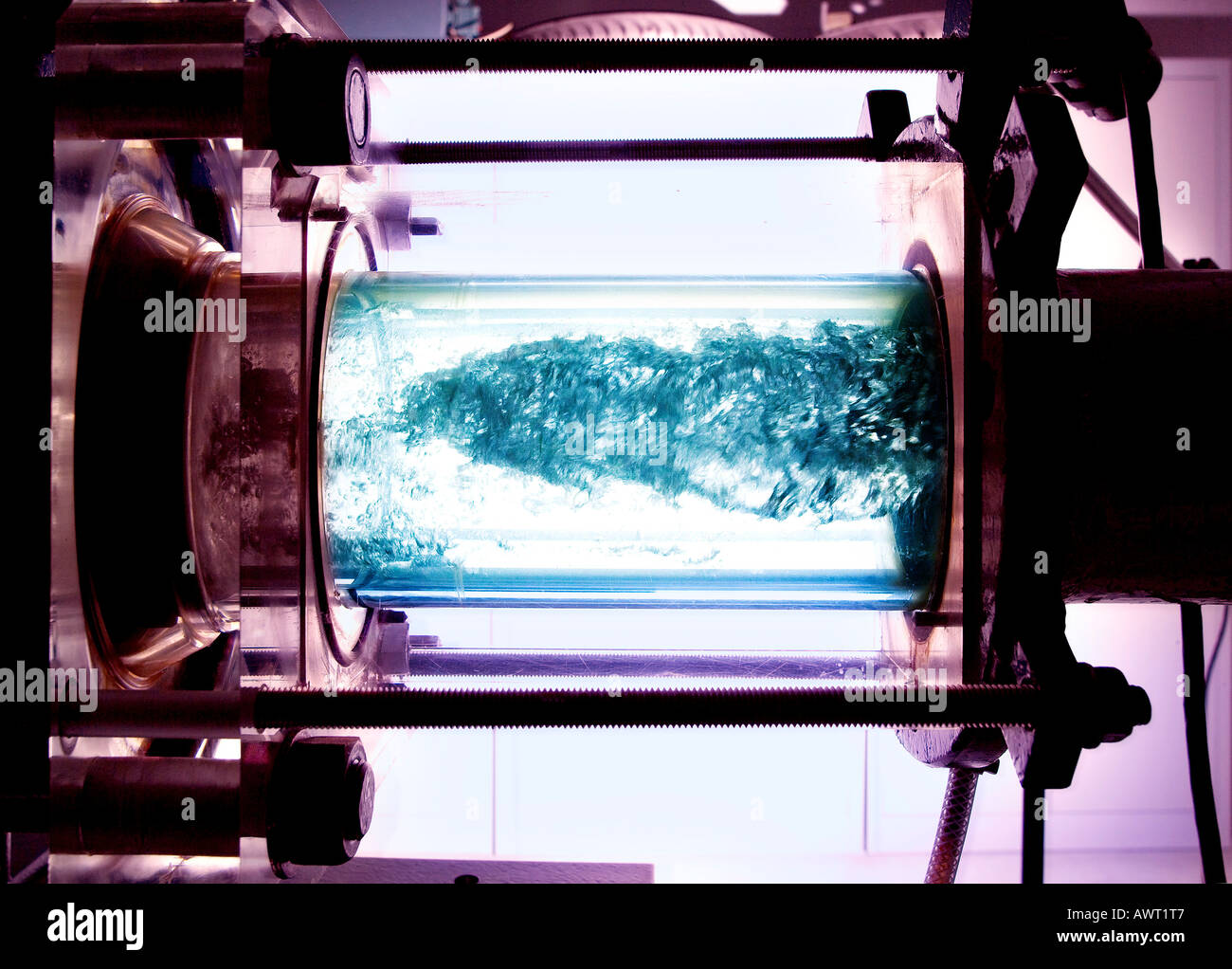 Vacuum in water tubes in a through-flow testing laboratory Stock Photo ...