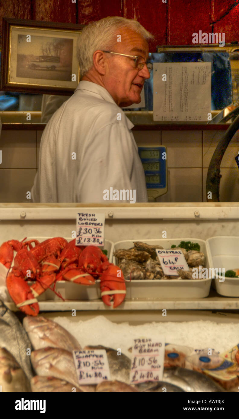 H.S. Linwood & Sons, traditional fishmonger in Leadenhall covered ...