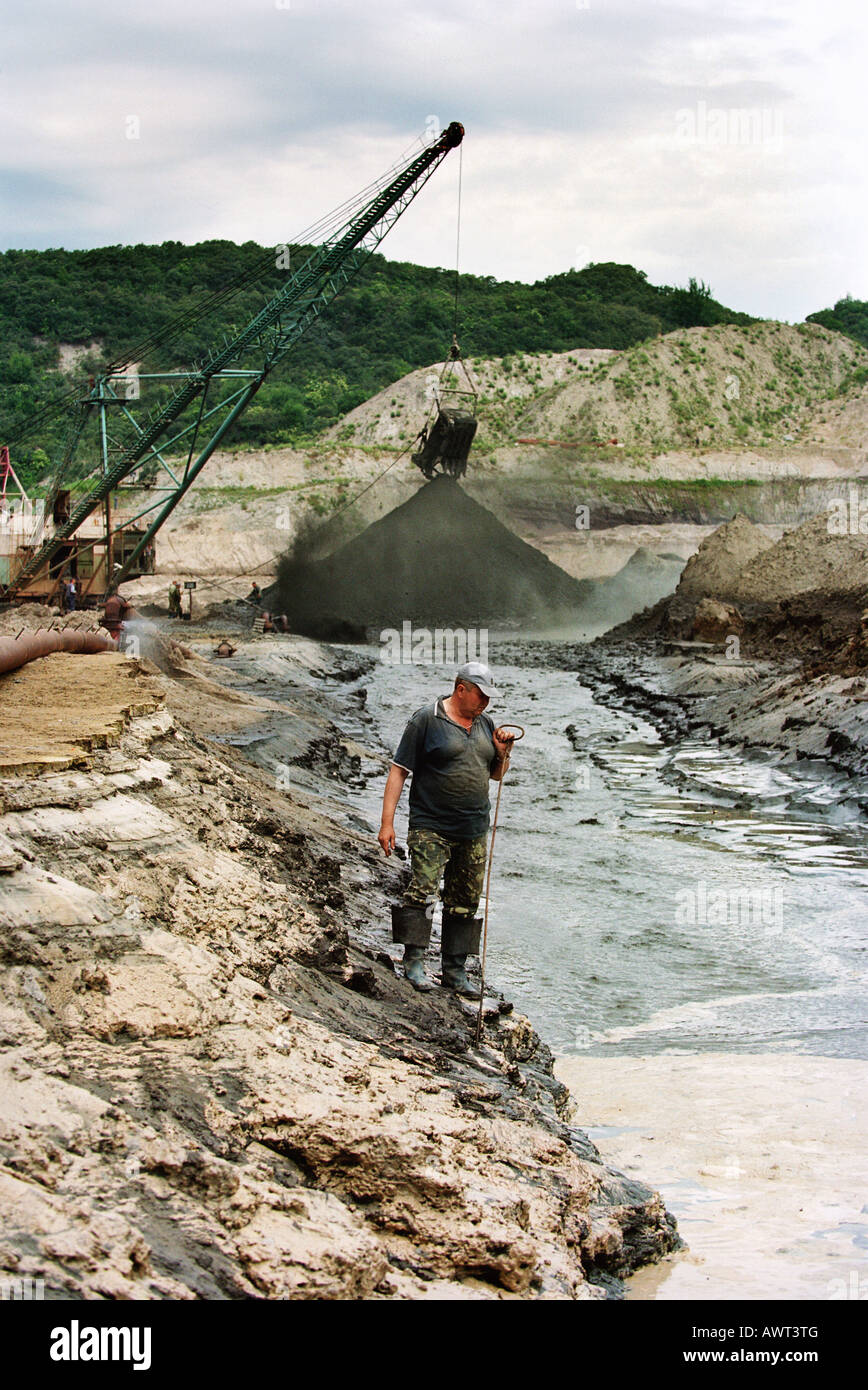 Amber surface mining in Jantarny, Russia Stock Photo - Alamy