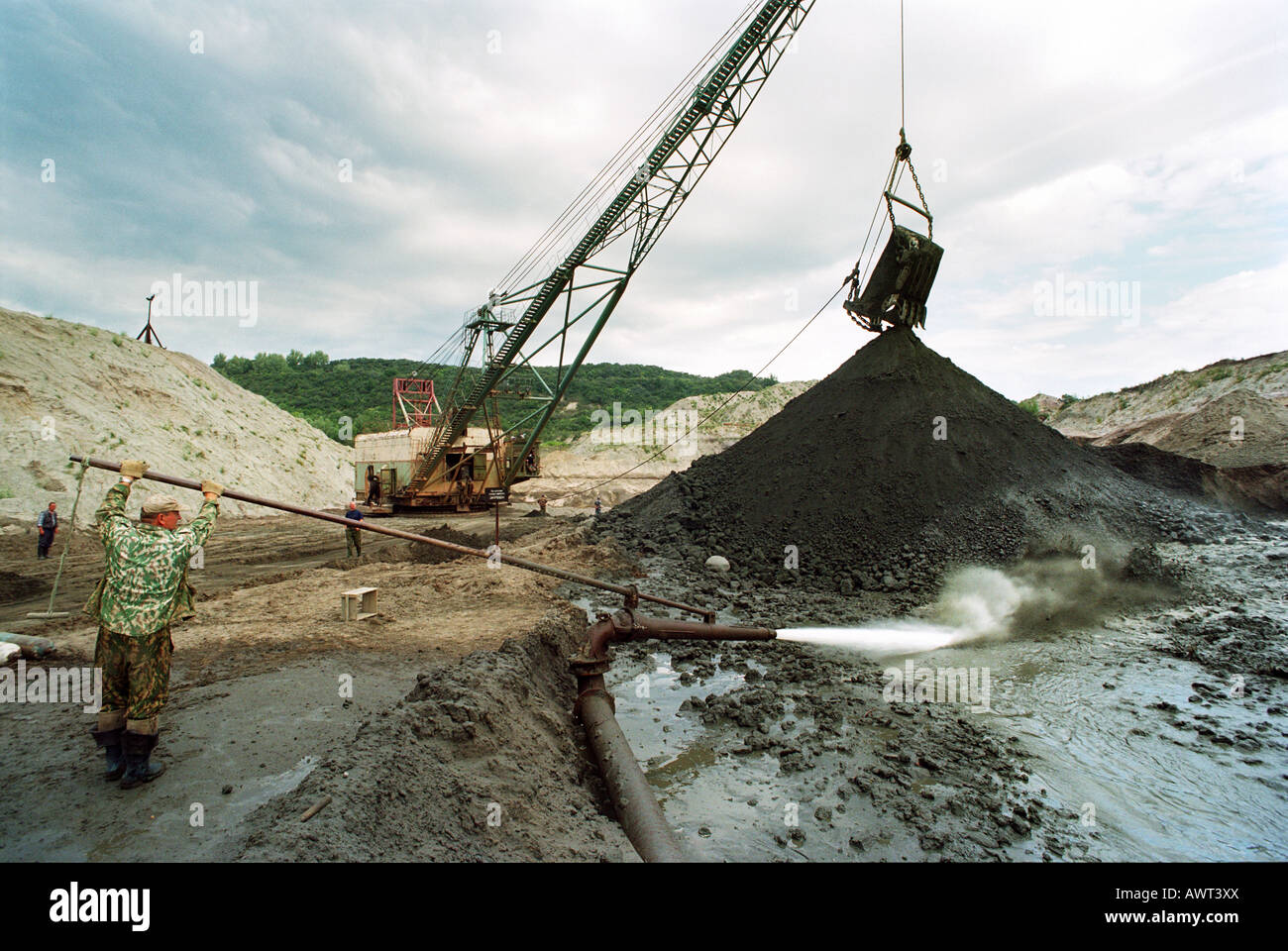 Amber surface mining in Jantarny, Russia Stock Photo - Alamy