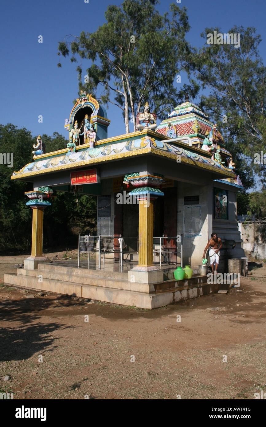 Simple Temple on the roadside , Tamil Nadu , Rural South India Stock ...