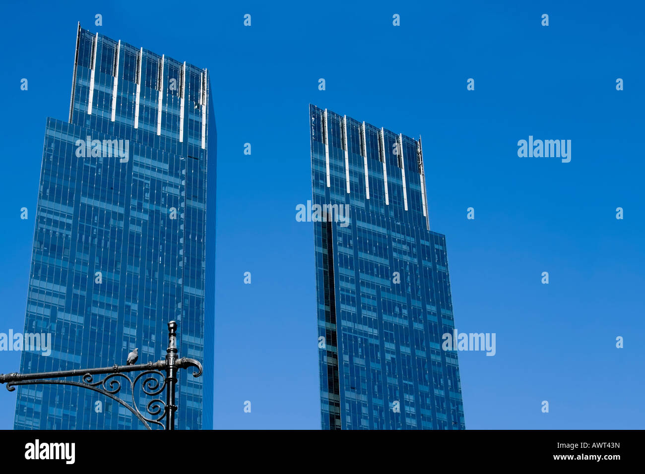 Blue towers on a dark blue sky Stock Photo - Alamy