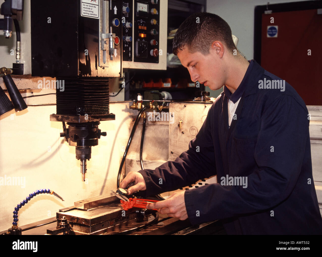 Light engineering drilling on bench assembly Stock Photo - Alamy