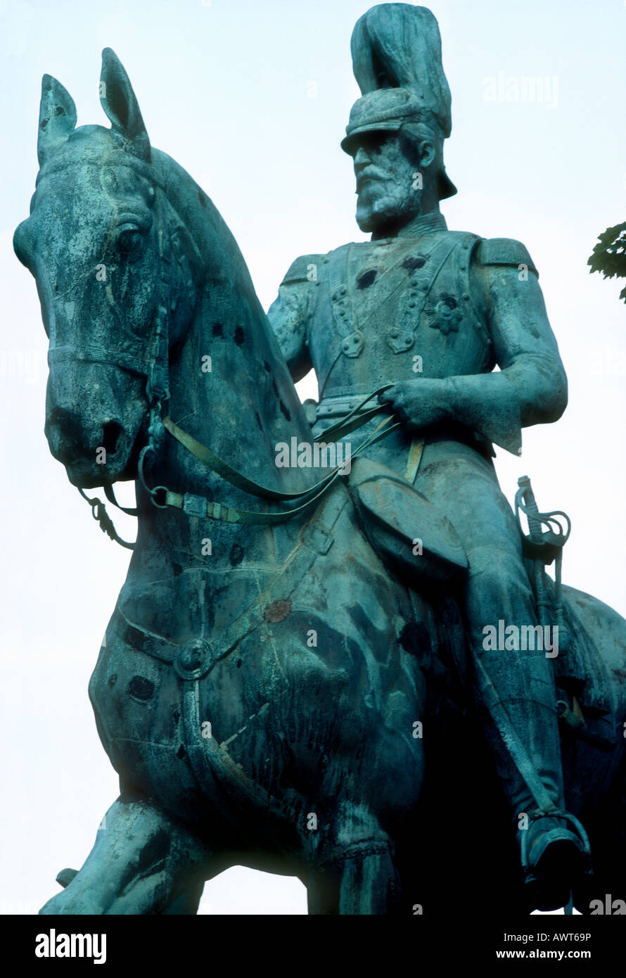 huge bronze statue of military general on his horse Belgium Stock Photo ...