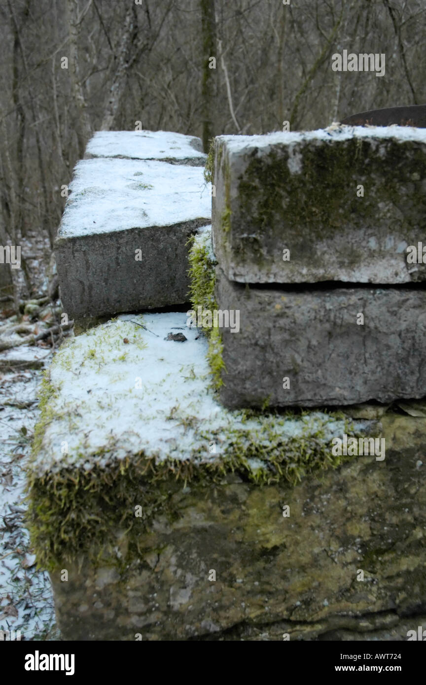 Frontier house stone chimney foundation Stock Photo - Alamy