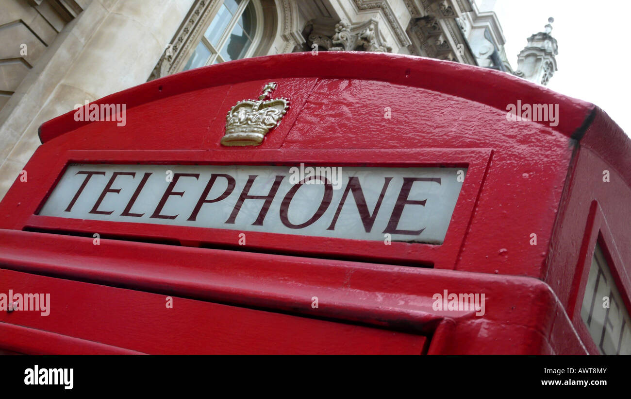 British traditional telephone box Stock Photo - Alamy