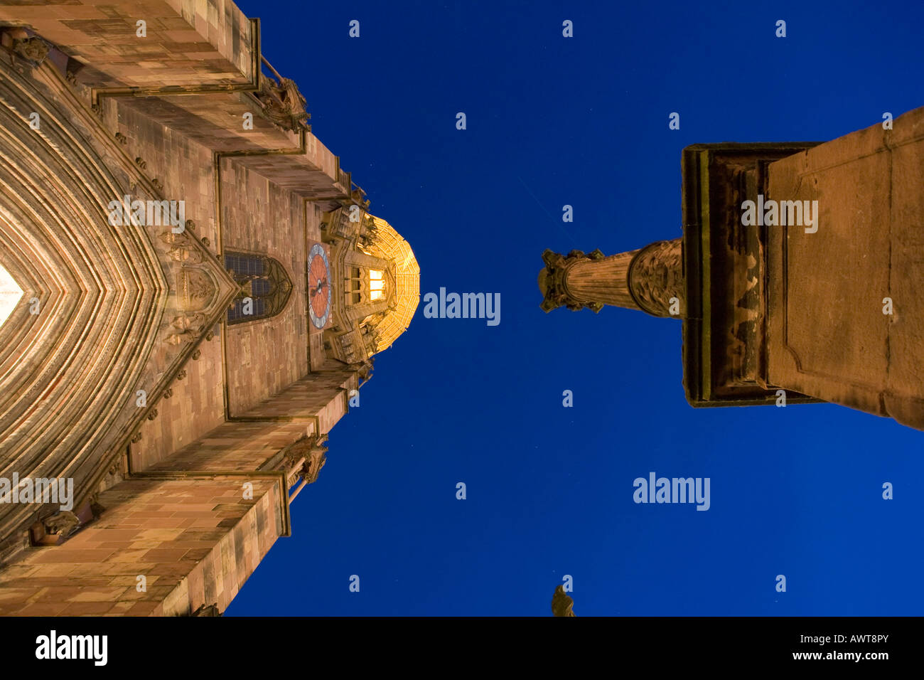 Freiburg Cathedral at night Stock Photo - Alamy