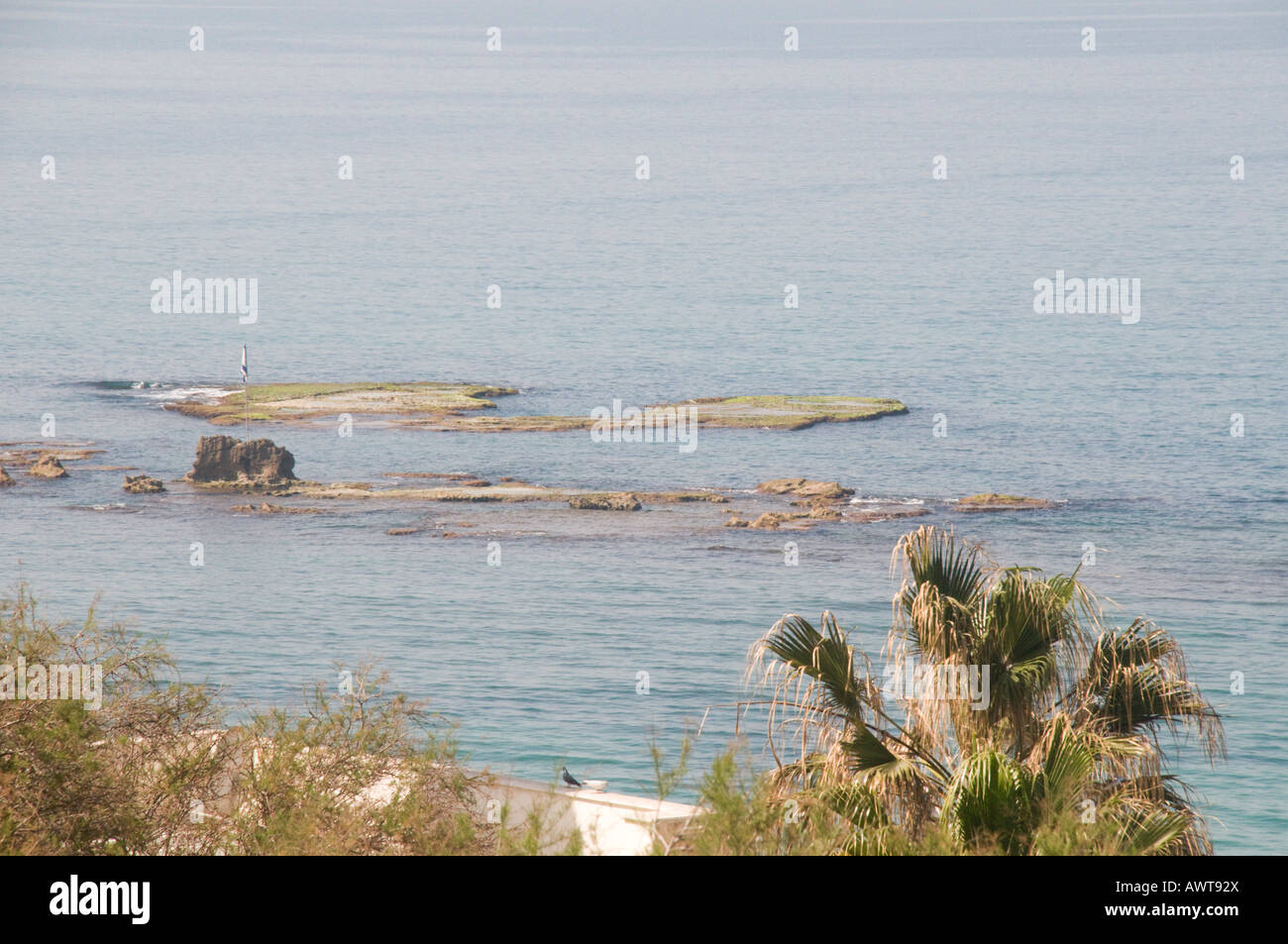Israel Jaffa The Andromeda rock at the entrance to the harbour Stock ...