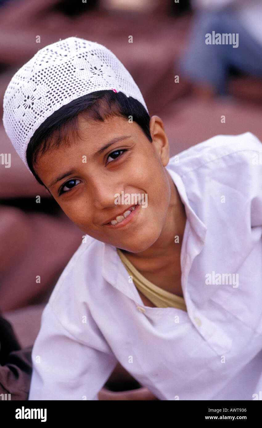 Muslim boy at Jama Masjid mosque New Delhi India Stock Photo - Alamy