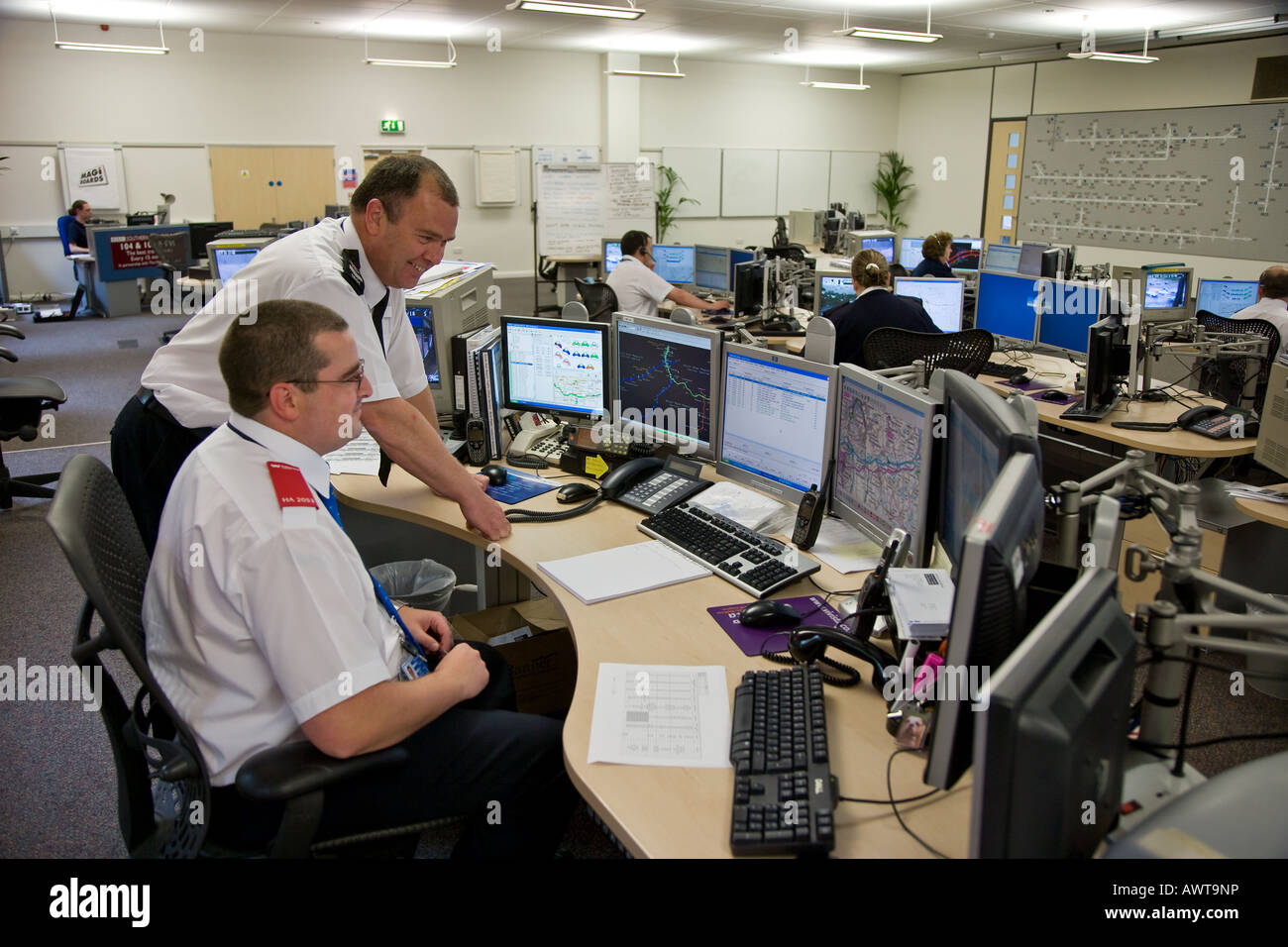 Motorway Control Room interior Stock Photo - Alamy