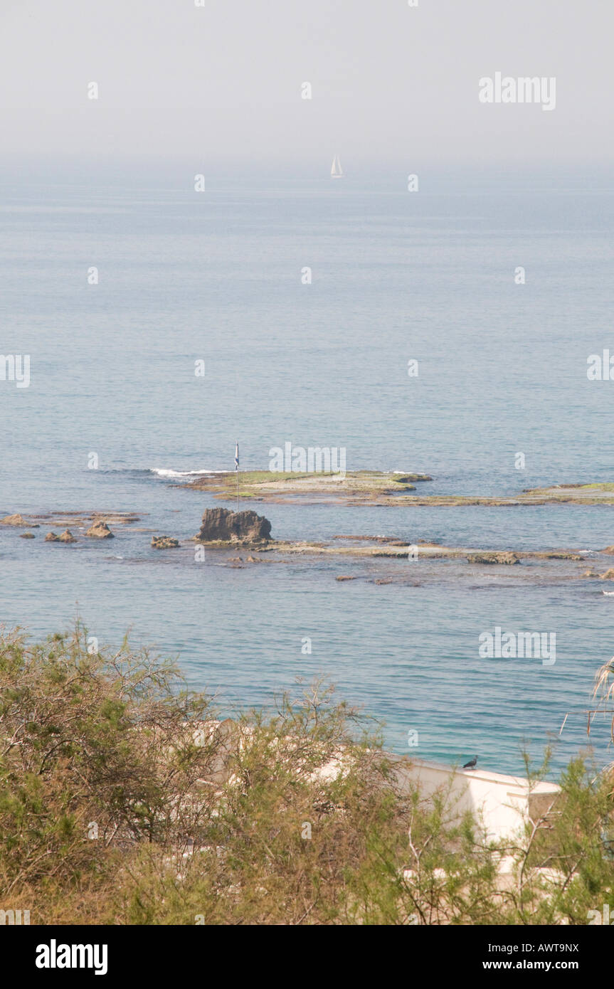 Israel Jaffa The Andromeda rock at the entrance to the harbour Stock ...