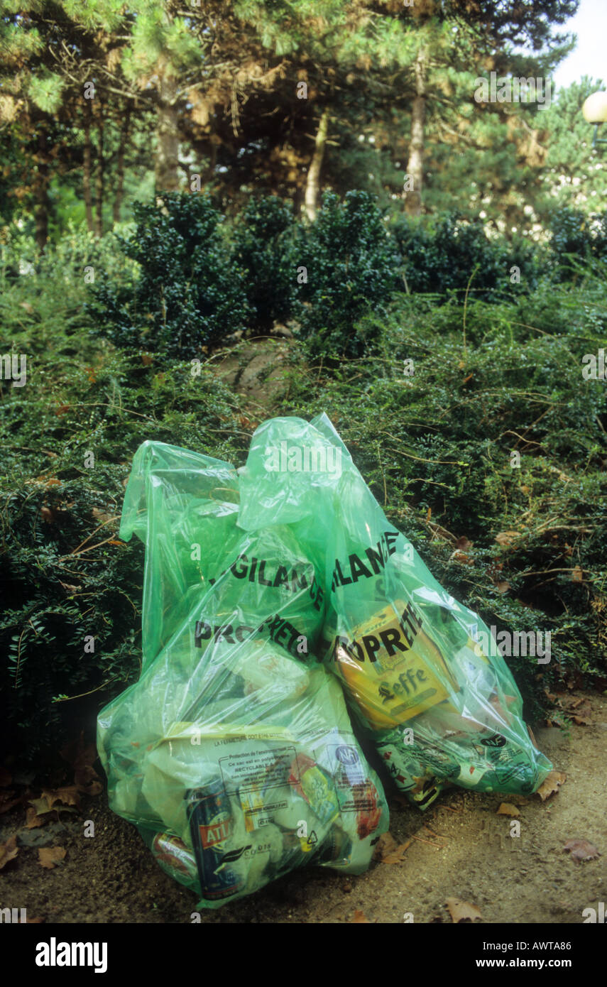 full bin in a park in france Stock Photo - Alamy