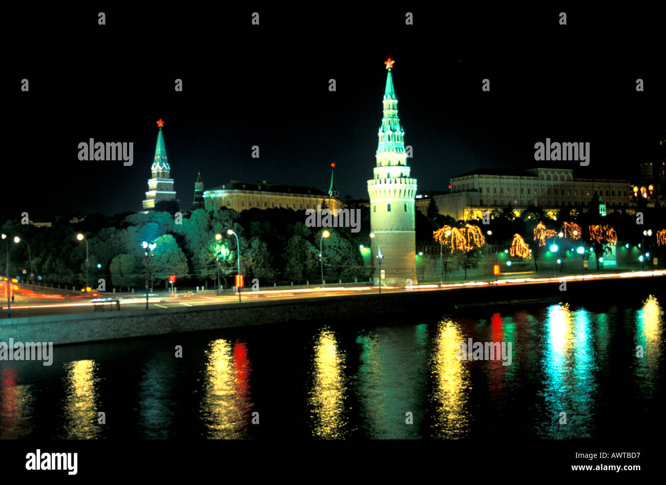 Moscow Russia Kremlin at Night Stock Photo - Alamy