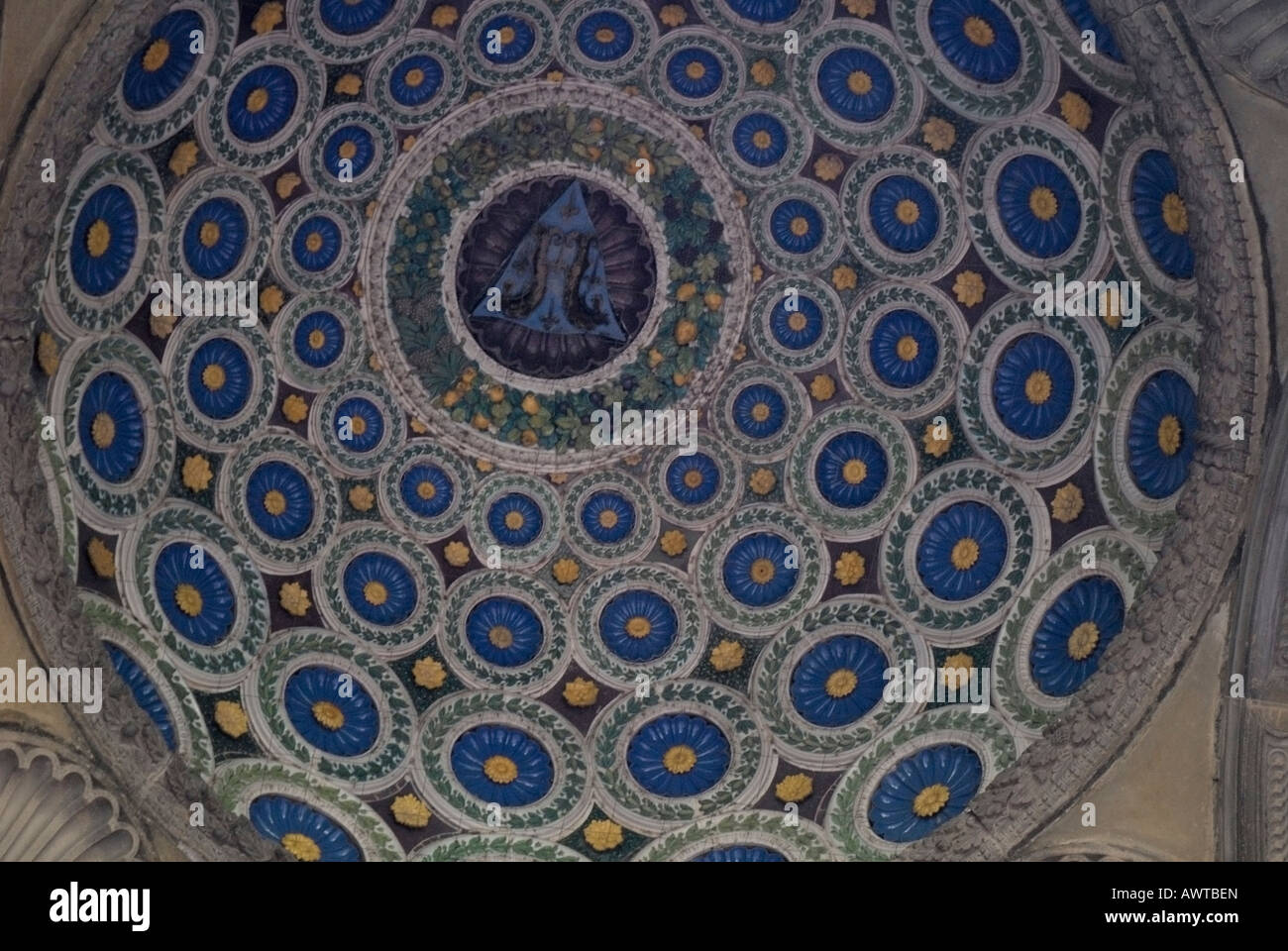 Roof of the portico of the Pazzi Chapel in Santa Croce Church in ...