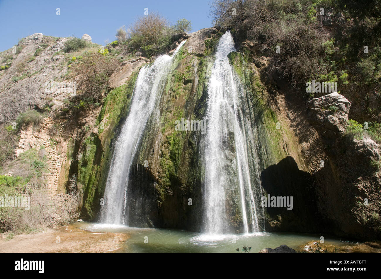 Israel Upper Galilee Iyyon River Nature reserve The Mill waterfall and ...