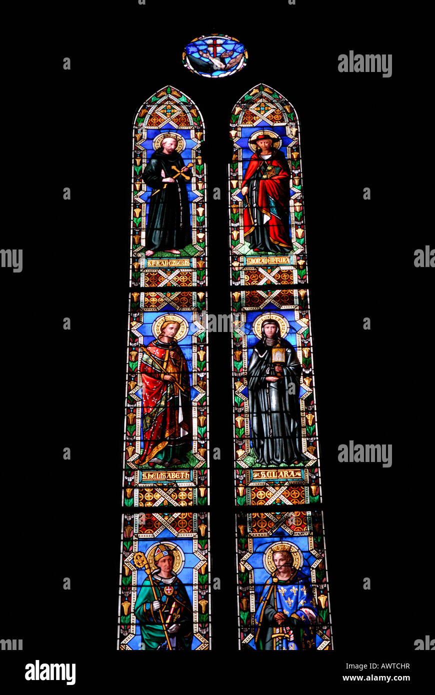 Stained Glass window in the Santa Croce Church in Florence Italy Stock ...