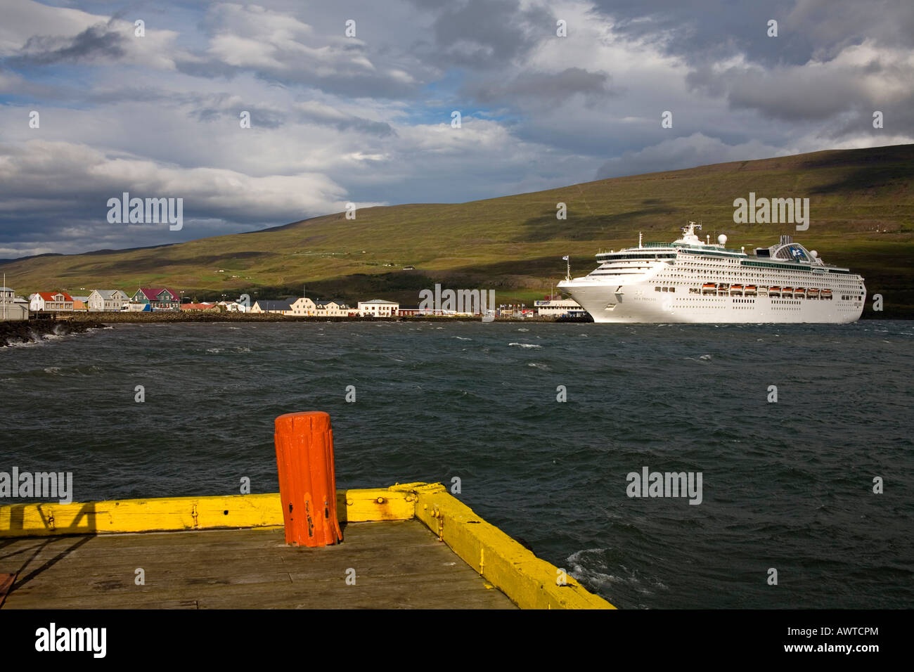 Sea Princess cruise ship Port of Akureyri Iceland Stock Photo - Alamy