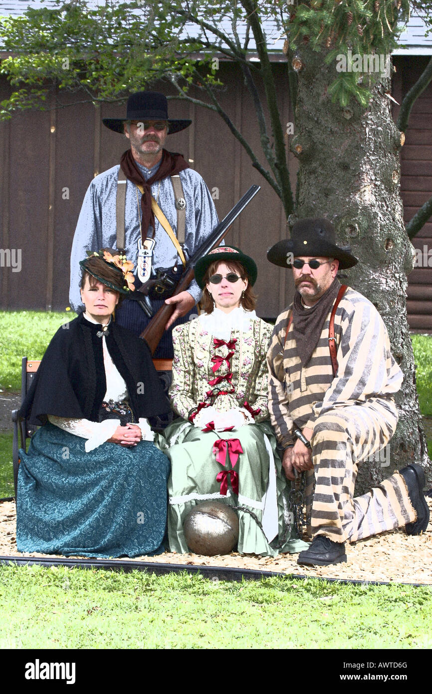A colorized picture of a group of friends posing during a western ...