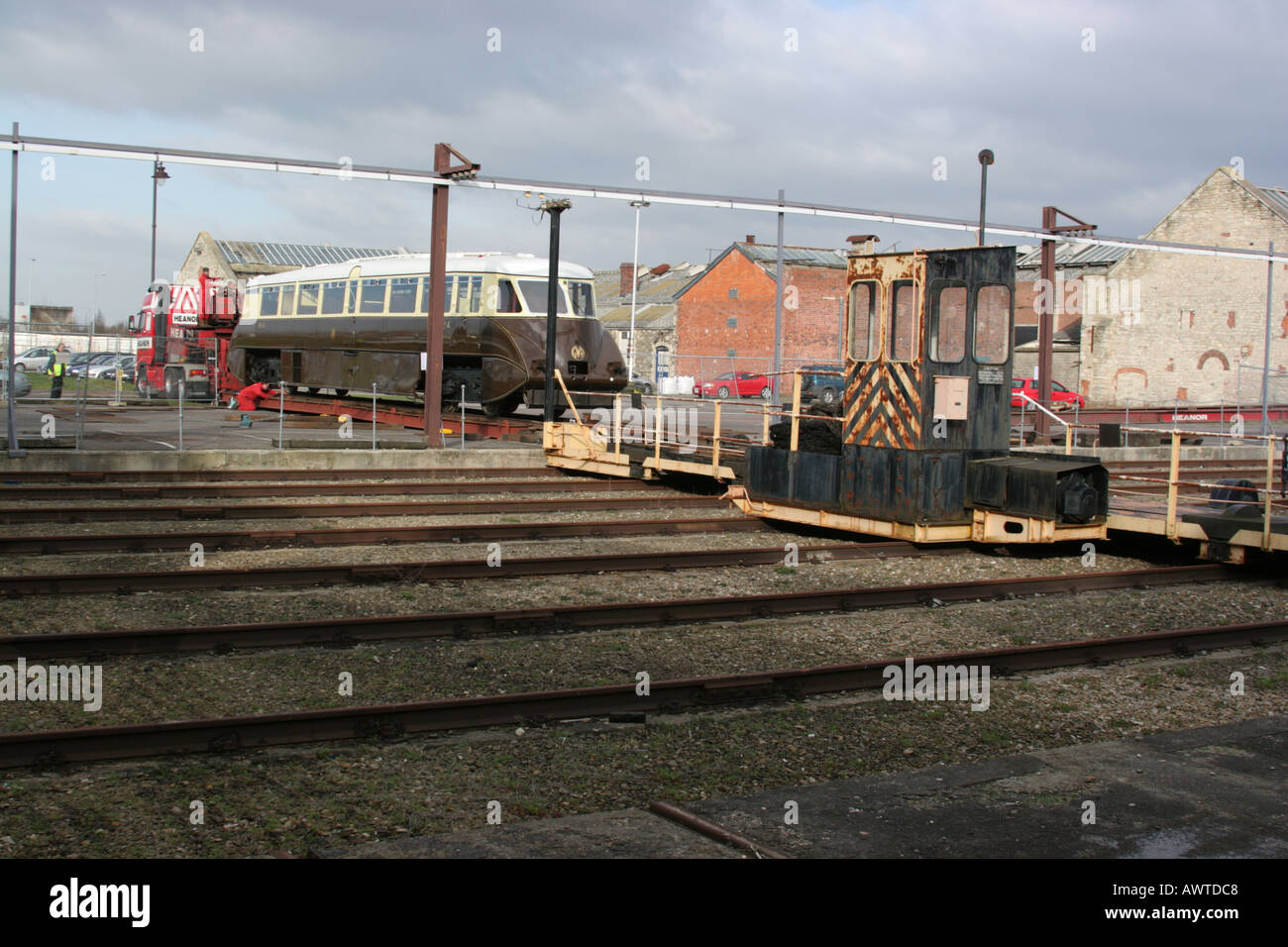 Swindon Railway Railroad works Wiltshire UK 1930 car being ...